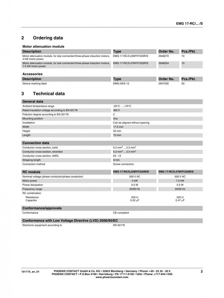 Phoenix Contact 2948270 technical datasheet page 2
