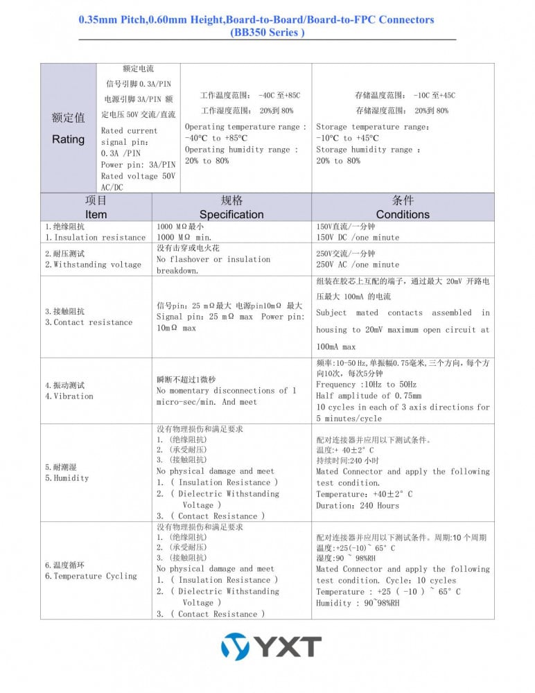 YXT BB350 specification page 2