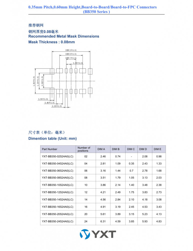 YXT BB350 specification page 8