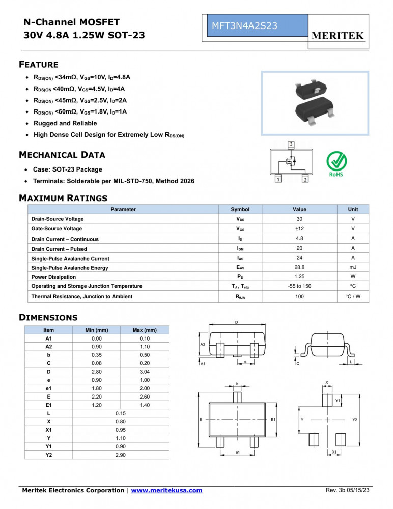 MFT3N4A2S23E datasheet page 1