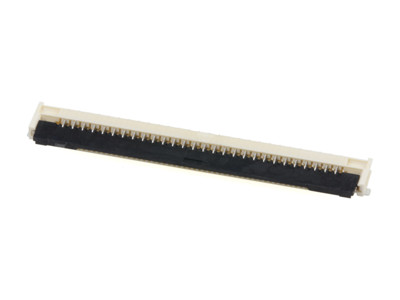 Easy-On FFC/FPC Connector, 1.00mm Pitch, FD19 Series, Right-Angle, Bottom Contact, 1.90mm Height, 14 Circuits, 150°C Operating Temperature,  Gold over Nickel Plating