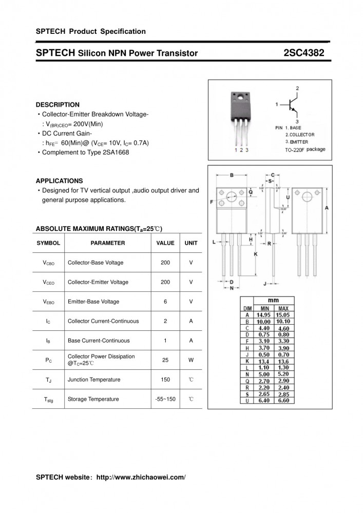 2SC4382 datasheet page 1