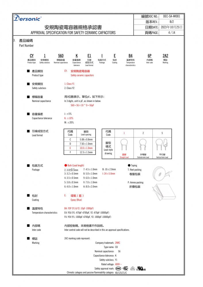 Dersonic approval specification page 5