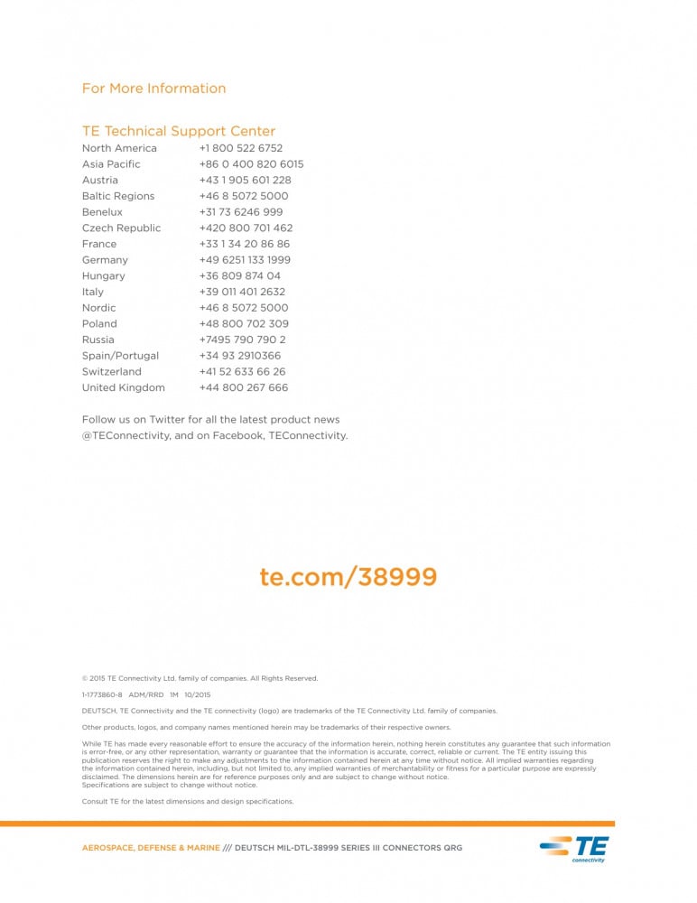 DEUTSCH MIL-DTL-38999 Series III reference page 6
