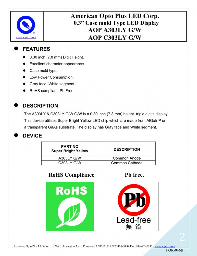 C303LY datasheet page 2
