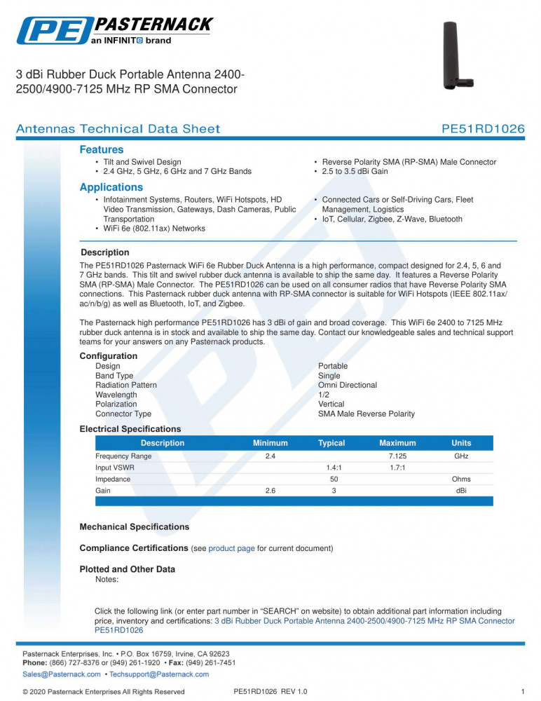 PE51RD1026 technical document page 1