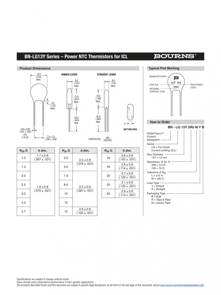 BN-LG13Y series datasheet page 2