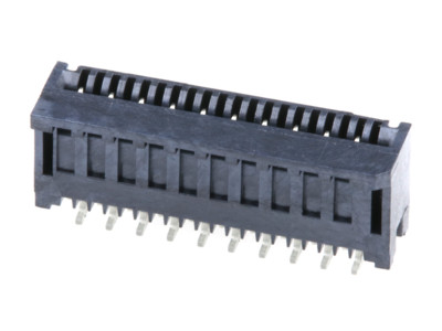 Easy-On FFC/FPC Connector, 0.50mm Pitch, Surface Mount, Vertical, Non-ZIF, Standard Footprint, Tin Bismuth Plating, Short Terminal Type, Black, 20 Circuits for sale
