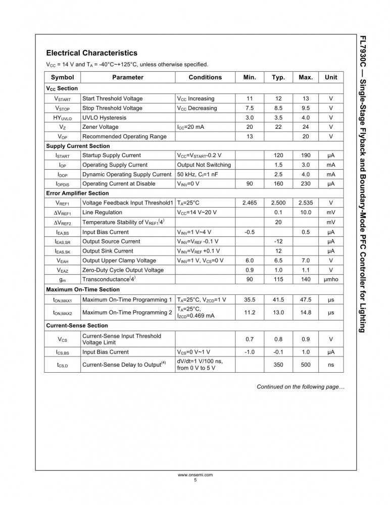 FL7930C technical document page 6