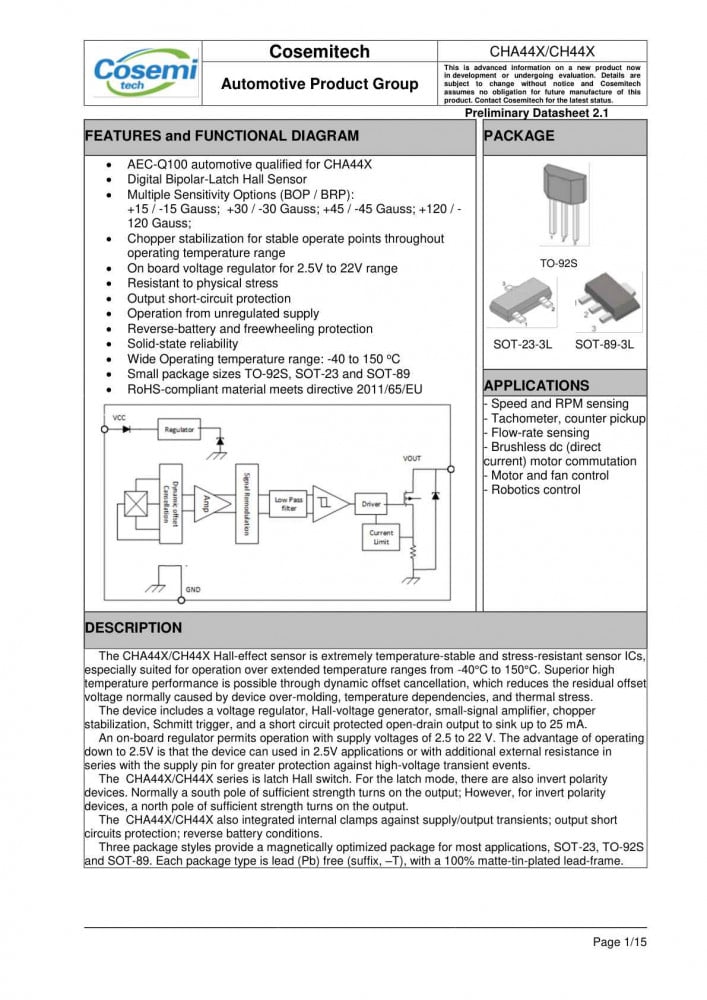 CH442NTB datasheet page 1