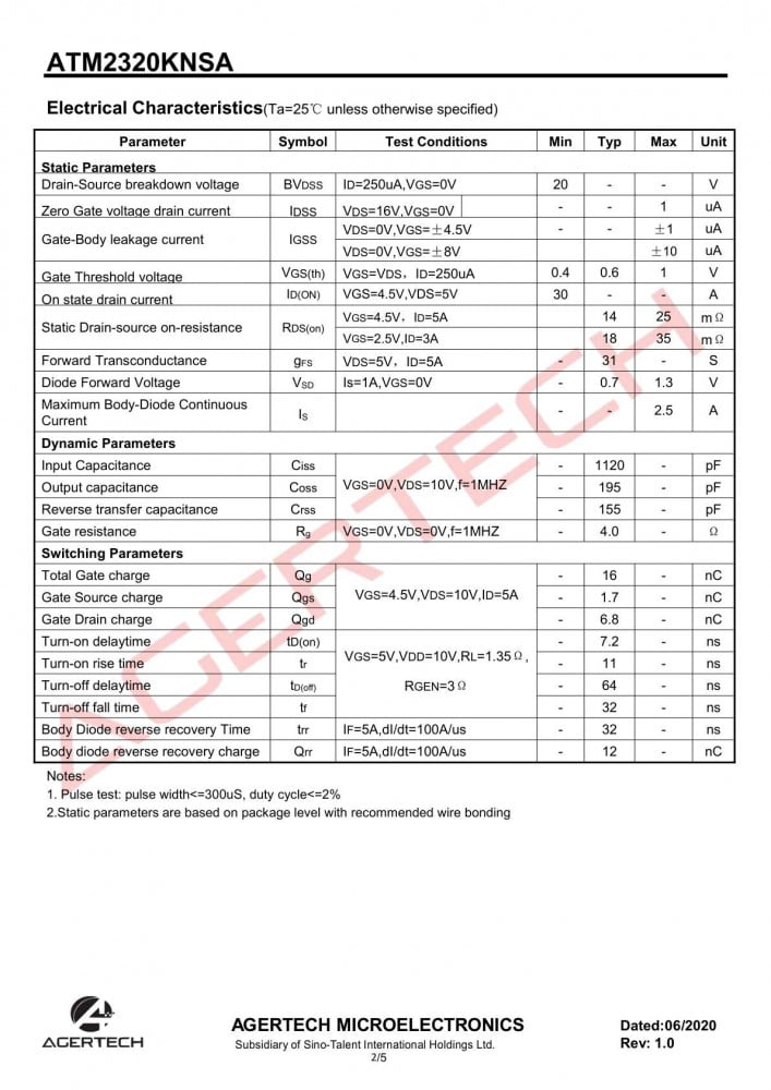 ATM2320KNSA datasheet page 2