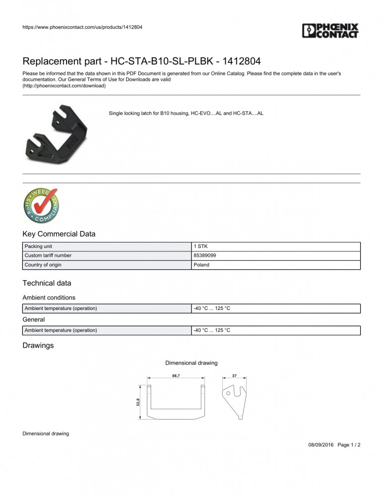 Phoenix Contact 1412804 product catalog image