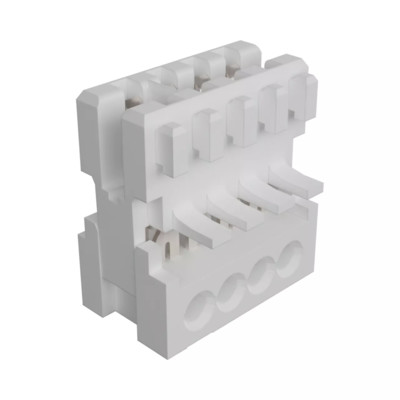 Appli-Mate RAST 2.5 Female Connector, 2.50mm Pitch, 4 Circuits, All Position Keys, Open Endwalls, Polarizing Rib Between Circuits 1 & 2 for sale