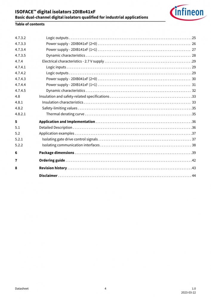 Infineon 2DIB0411FXUMA1 document page 4