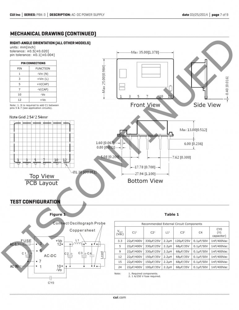 CUI PBK-3 datasheet page 7