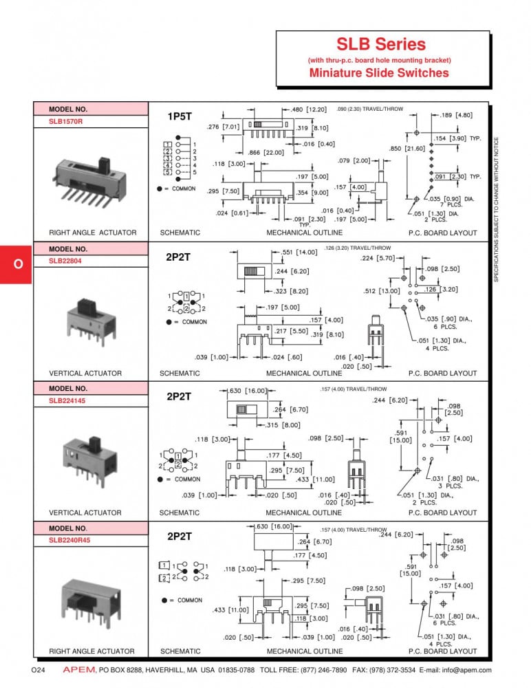 APEM SLB datasheet page 7