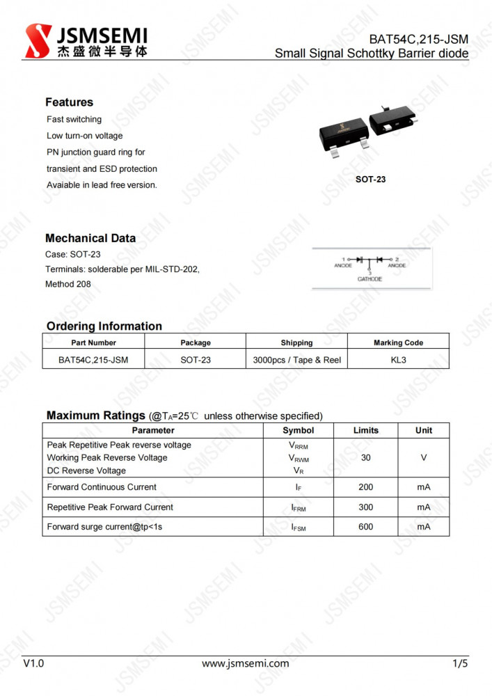 BAT54C,215-JSM datasheet page 1