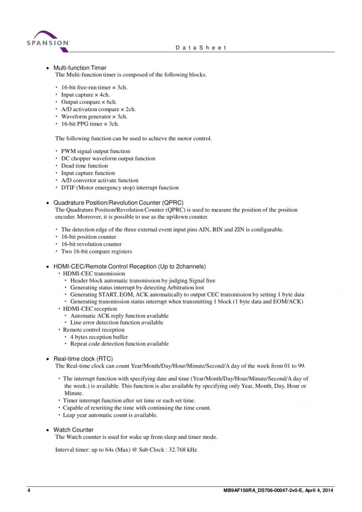 CY9AF155NABGL-GE1 datasheet page 6