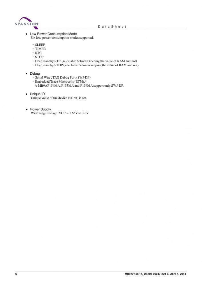 CY9AF155NABGL-GE1 datasheet page 8