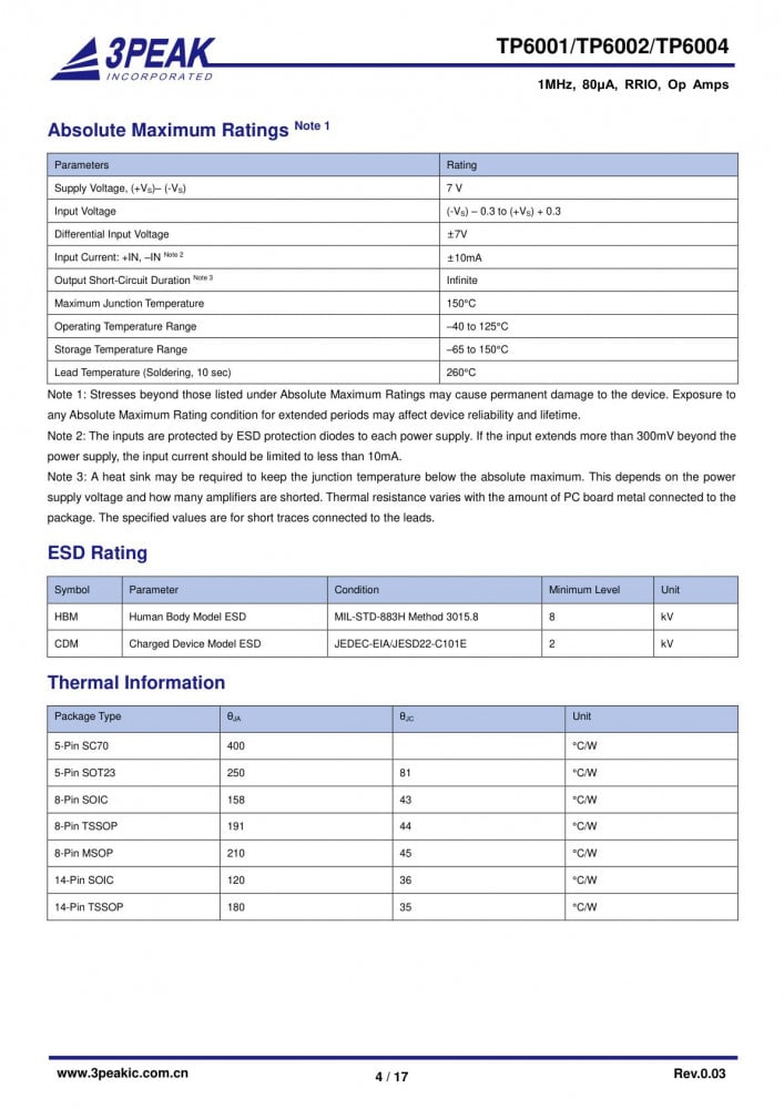 TP6001 datasheet page 4