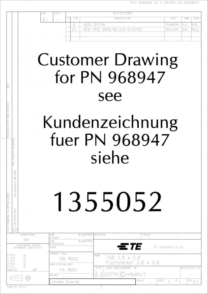 TE Connectivity customer drawing for 1-968947-1