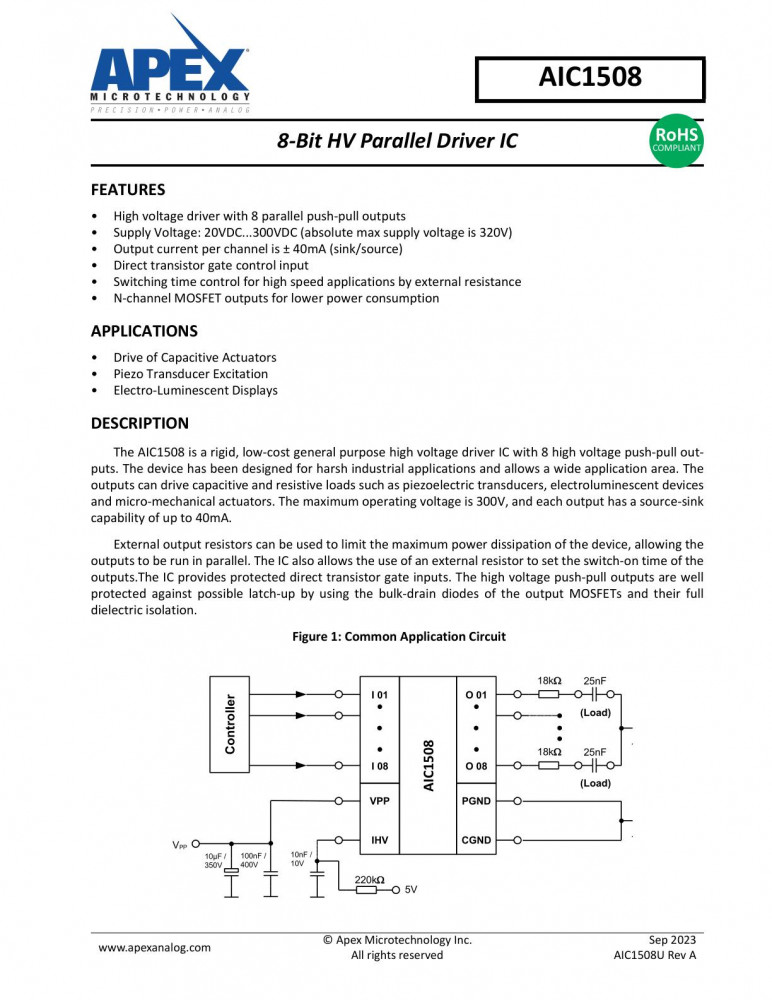 AIC1508 datasheet page 1