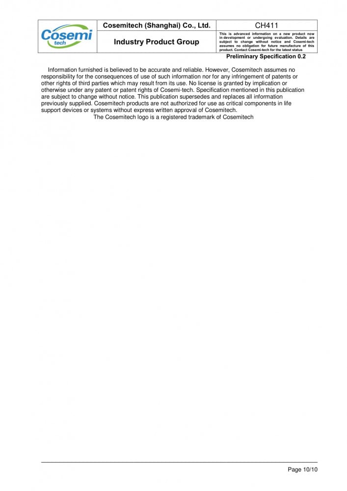 CH411SR datasheet page 10