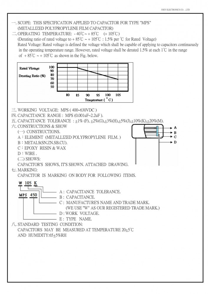 JOEY MPS specification page 5