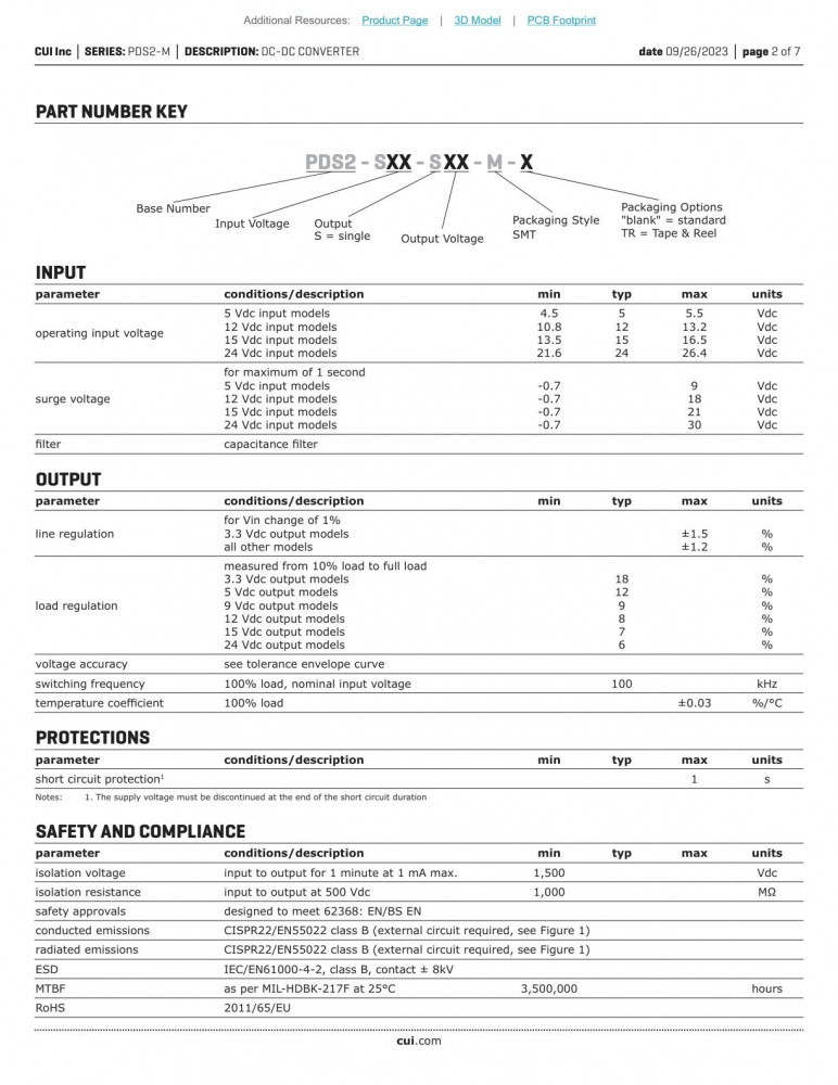 PDS2-M datasheet page 2