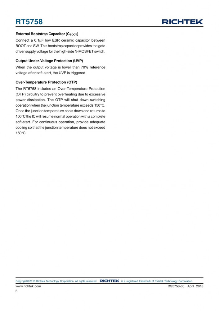 RT5758 datasheet page 6