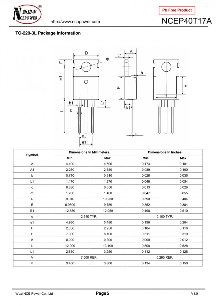 NCEP40T17A datasheet page 5