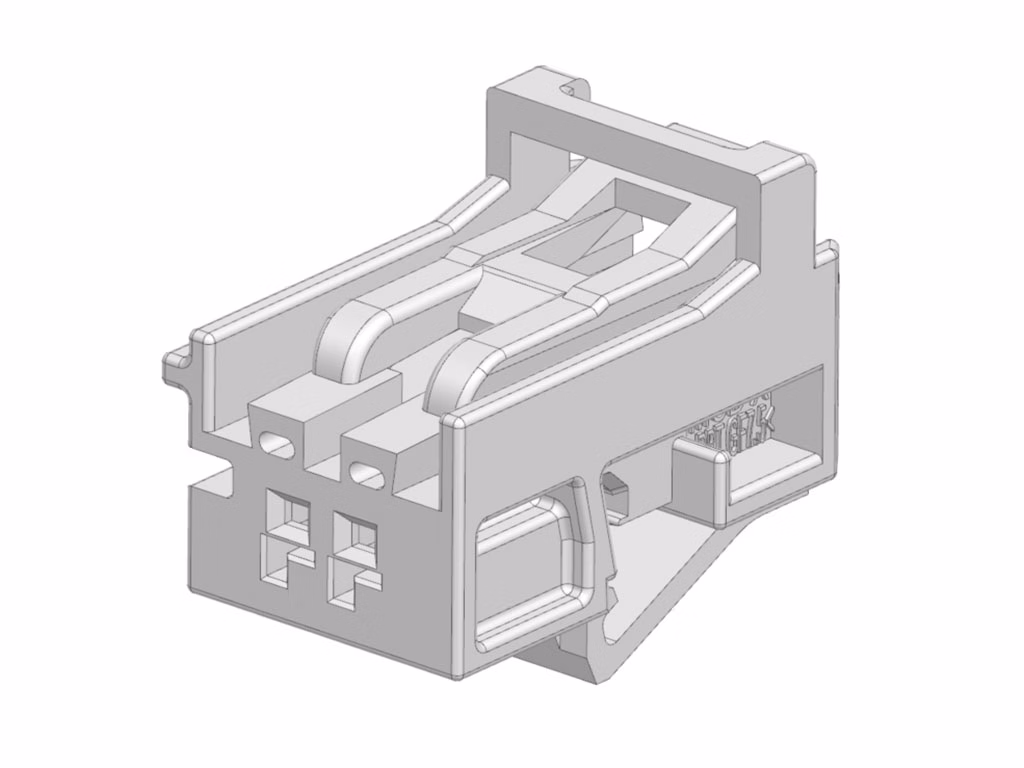 Mini50 Unsealed Receptacle, Single Row, UL 94 HB, with CPA, 4 Circuits, Polarization Option B, Gray