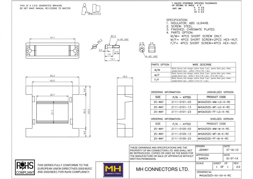 MHGA2525FFLGK technical drawing