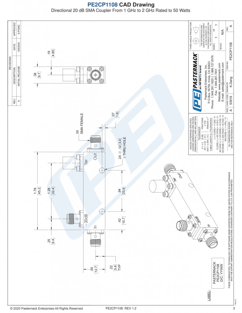 PE2CP1108 technical datasheet page 3