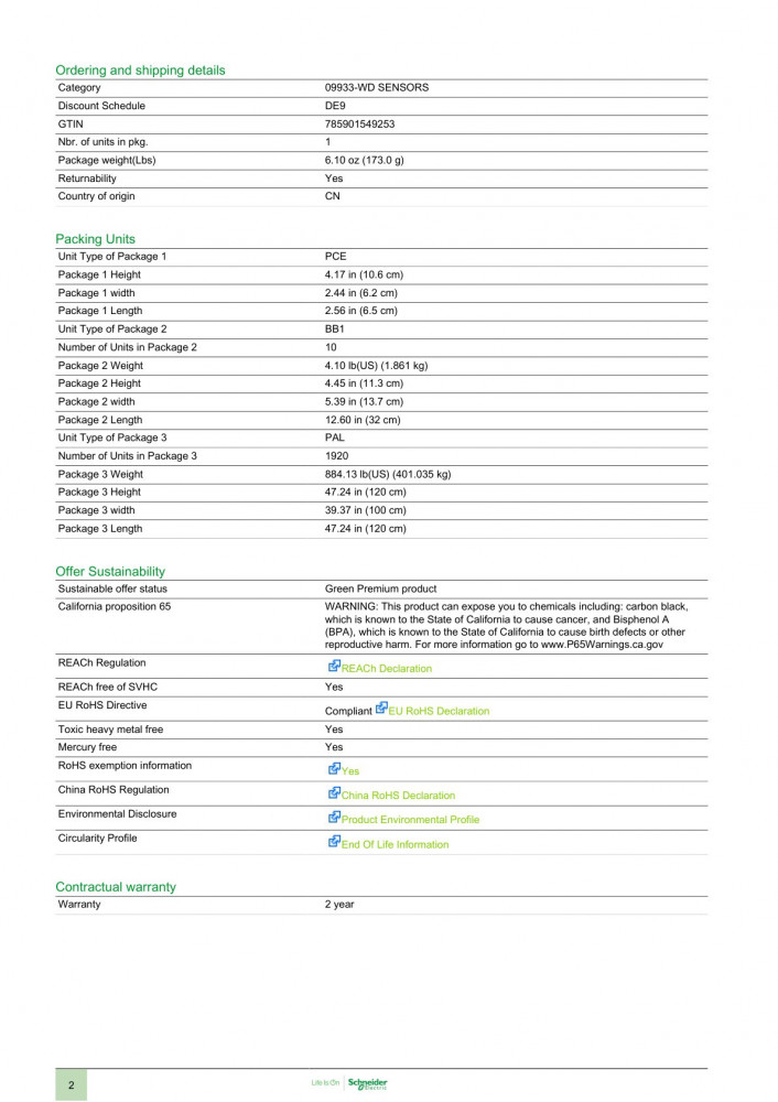 SQR73105BK technical document page 2