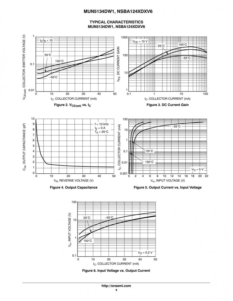 MUN5134DW1T1G technical document page 4