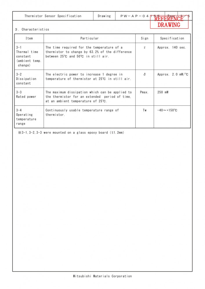 MH18 thermistor specification page 3
