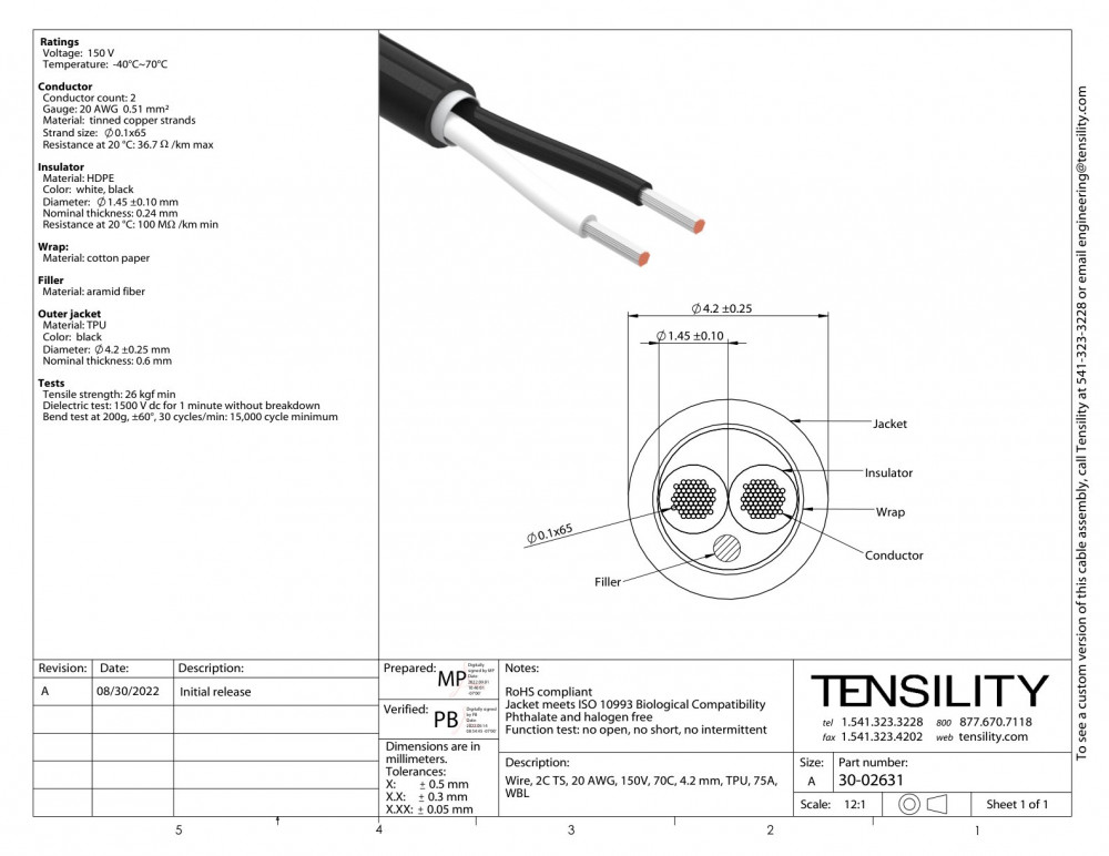 Tensility International 30-02631 product drawing preview
