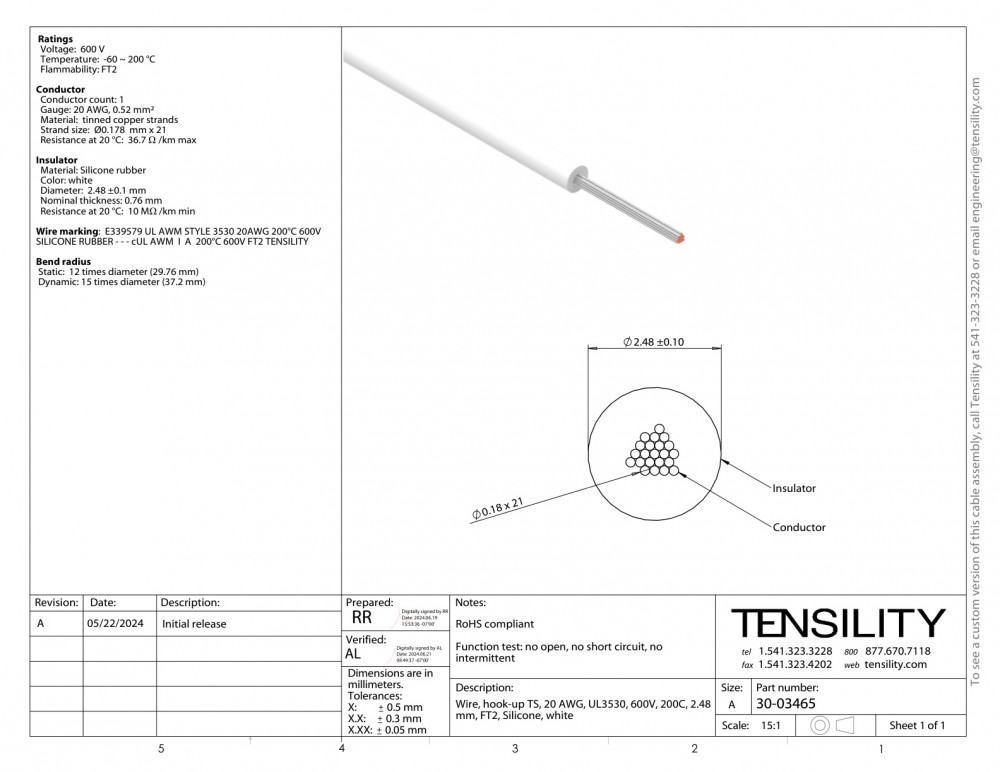 Tensility International 30-03465 product drawing