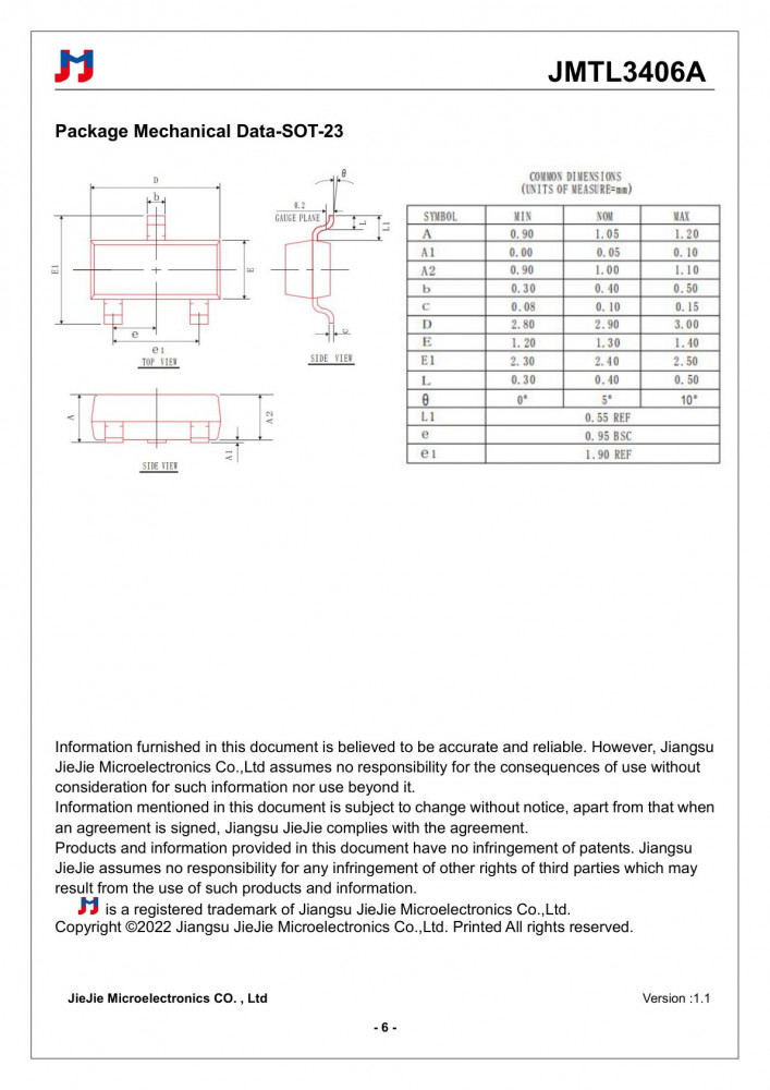 JMTL3406A datasheet page 6