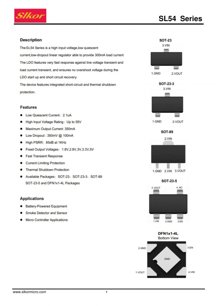 SL54M33SA datasheet page 1