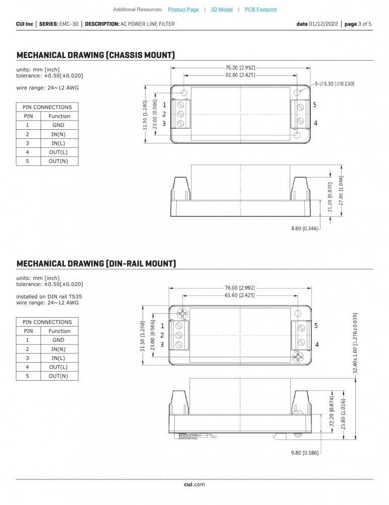 CUI EMC-30-T datasheet page 3