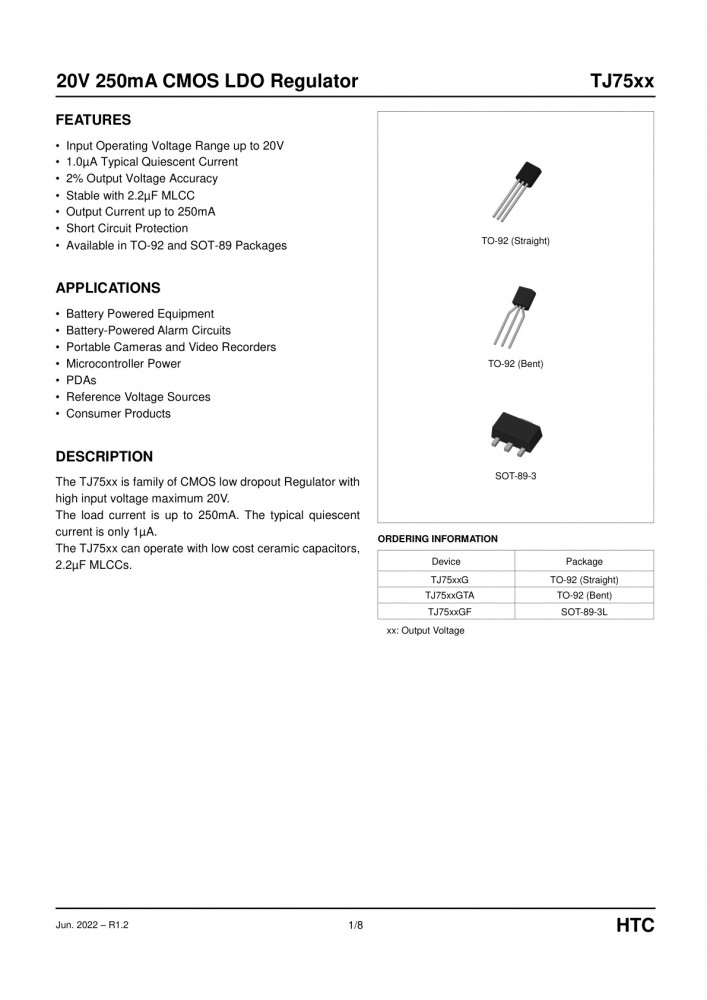 TJ7550GF datasheet page 1