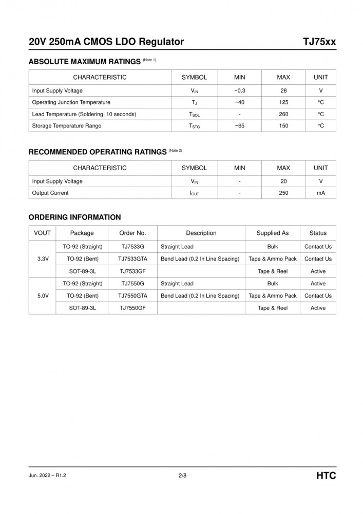 TJ7550GF datasheet page 2