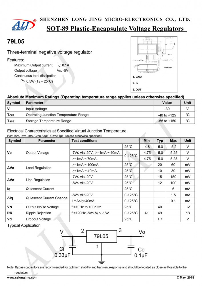 ALJ 79L05 datasheet page 1