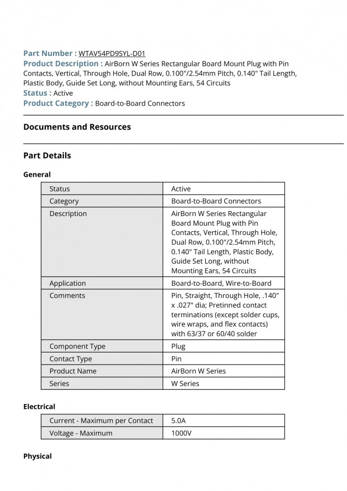 WTAV54PD9SYL-D01 technical document image, page 1