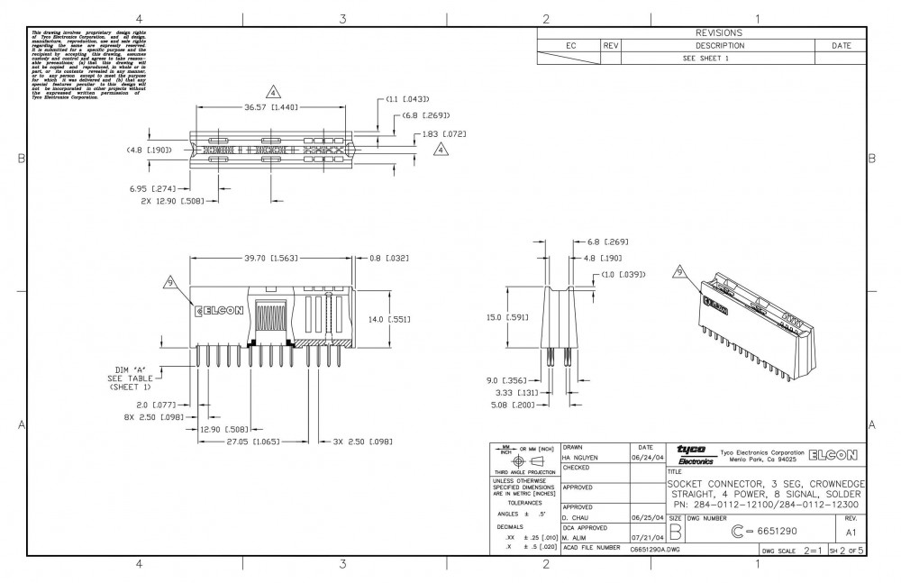 TE Connectivity 6651290-3 drawing sheet 2