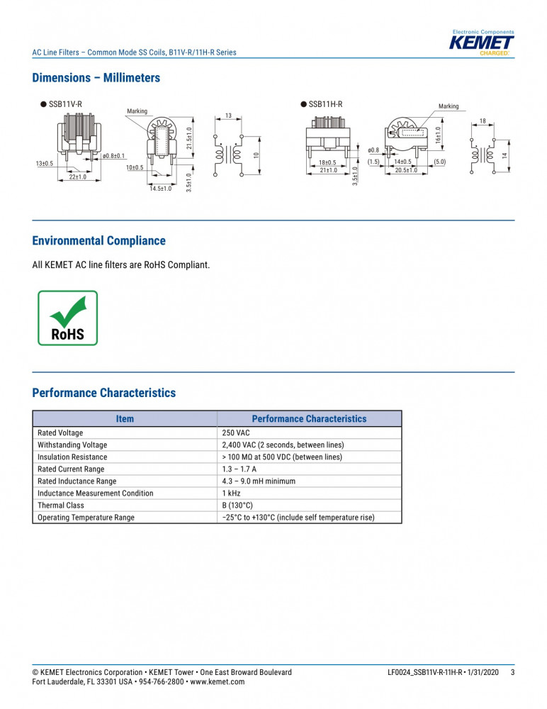 KEMET SSB series datasheet page 3