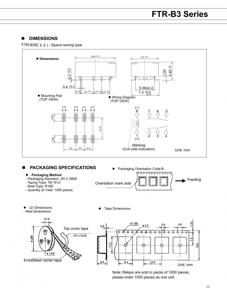 FTR-B3 datasheet page 10