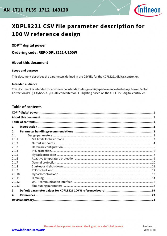 XDPL8221 reference design document page 1